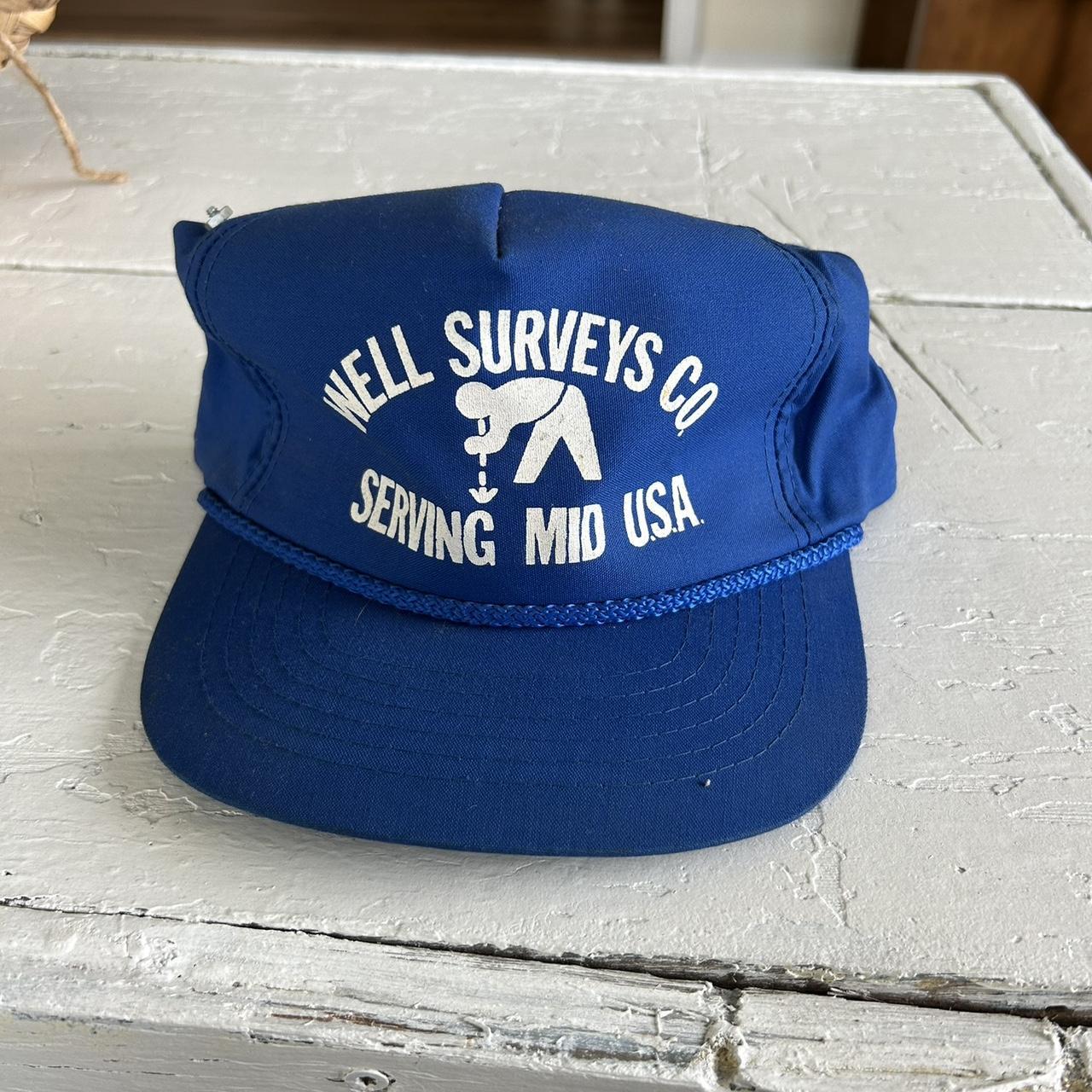 Vintage Blue Work Wear Hat One Size Fits... - Depop