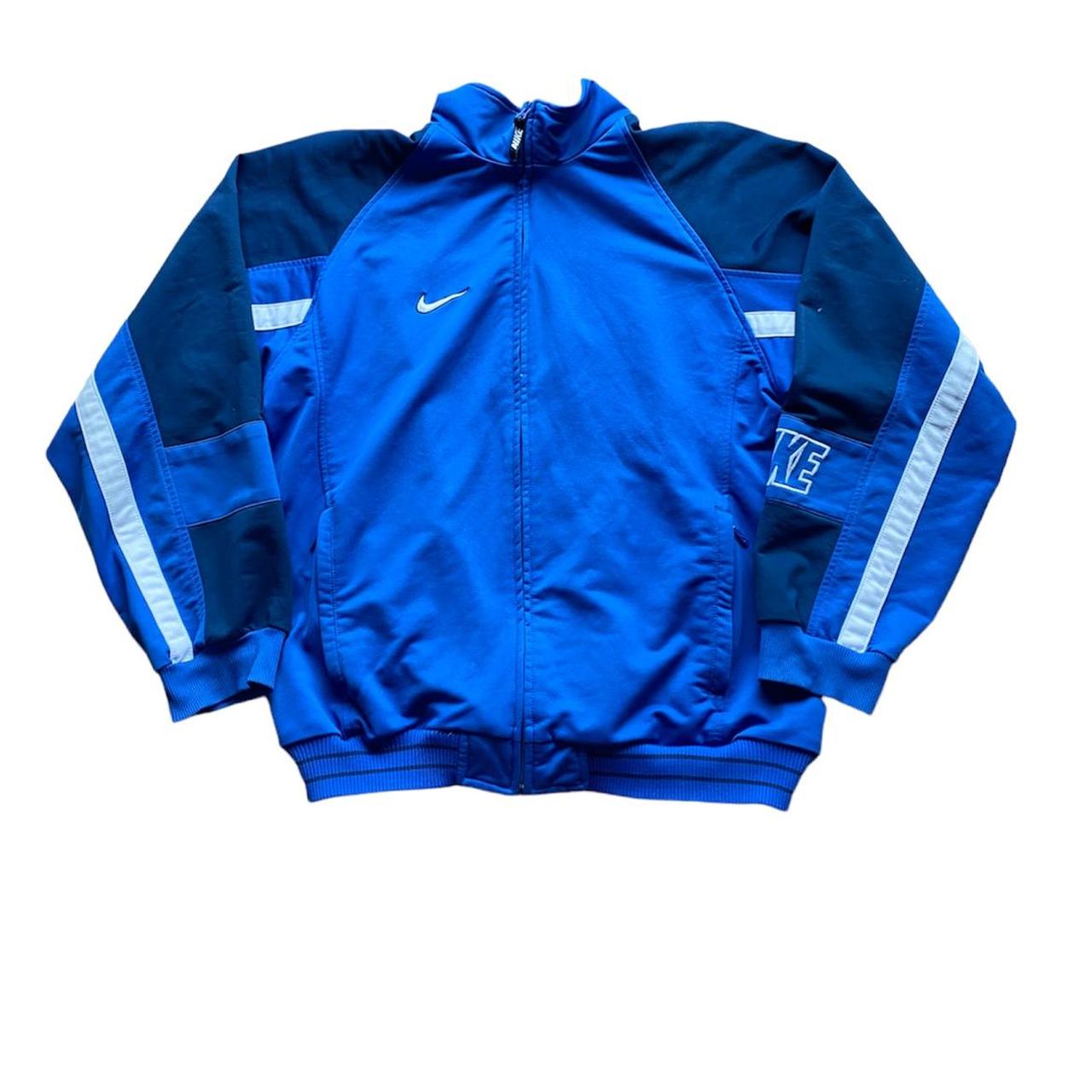Vintage Nike jacket ️ Blue, navy blue and white... - Depop