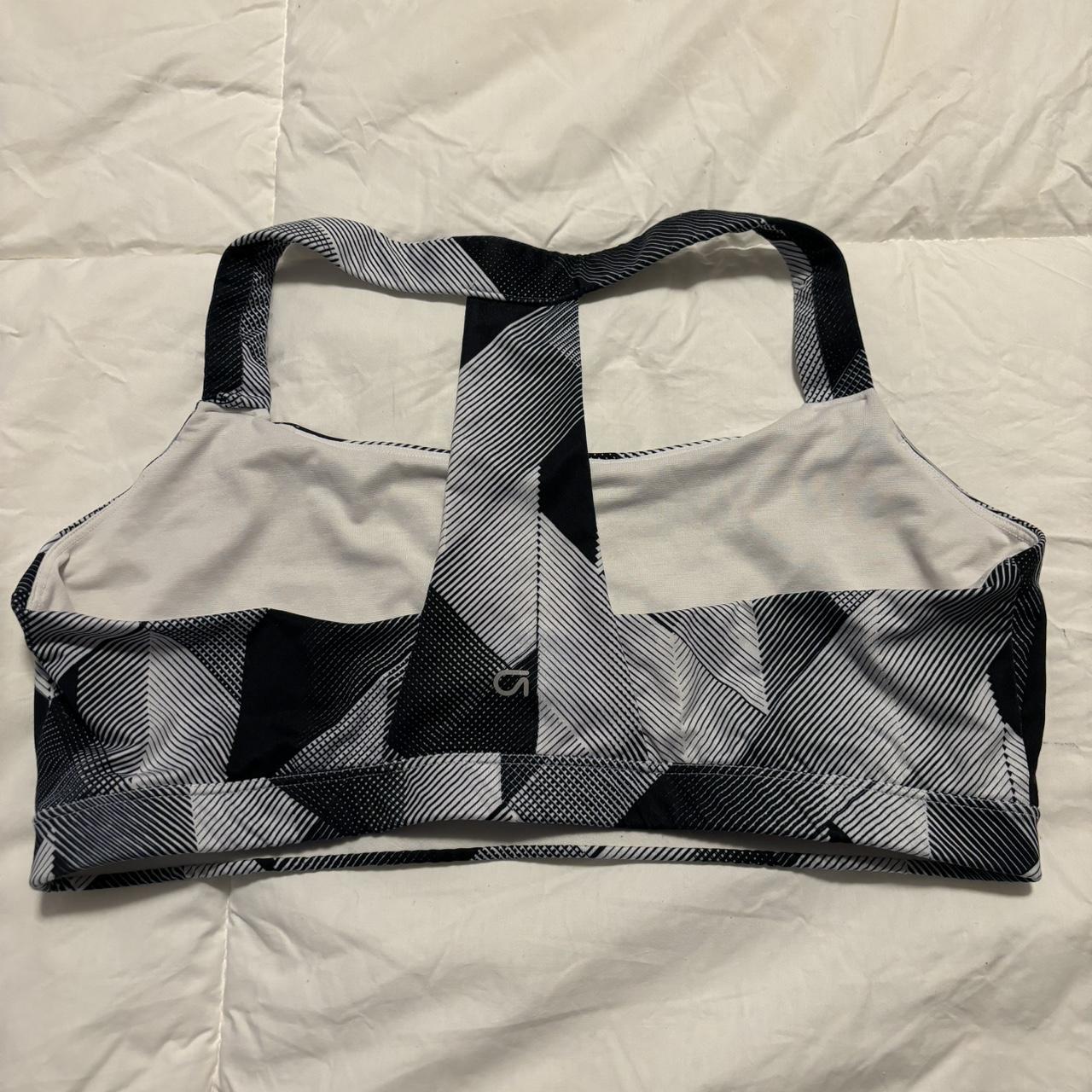 Gap Fit black and white sports bra size XL. Square... - Depop
