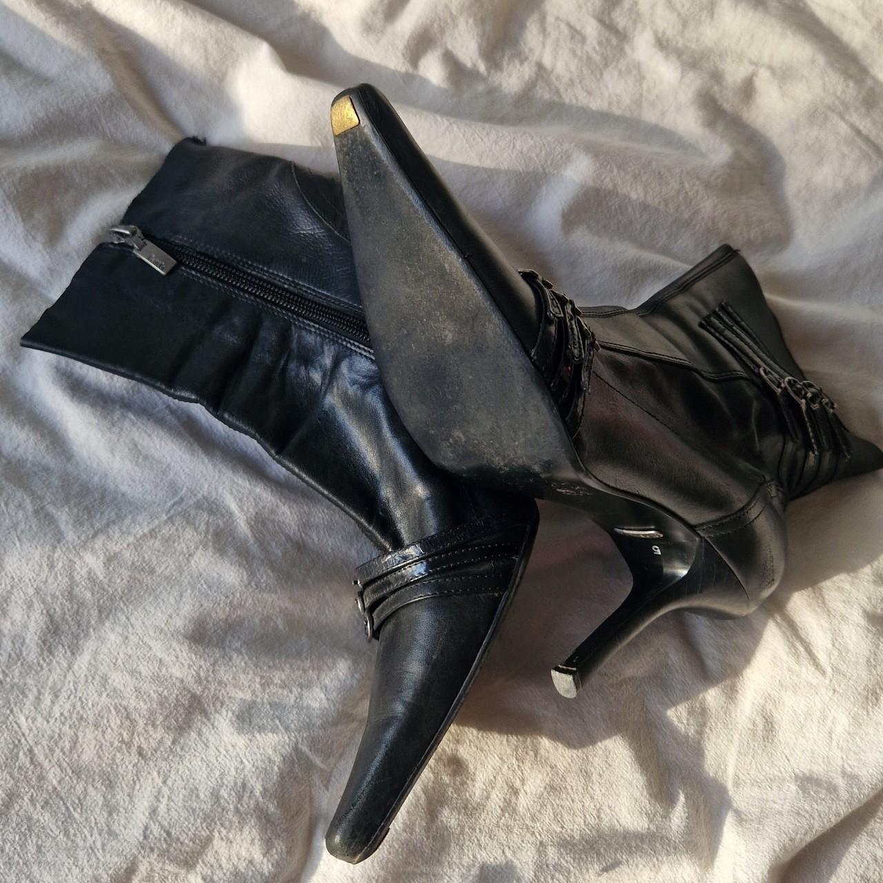 Gorgeous black leather faith ankle boots with... - Depop