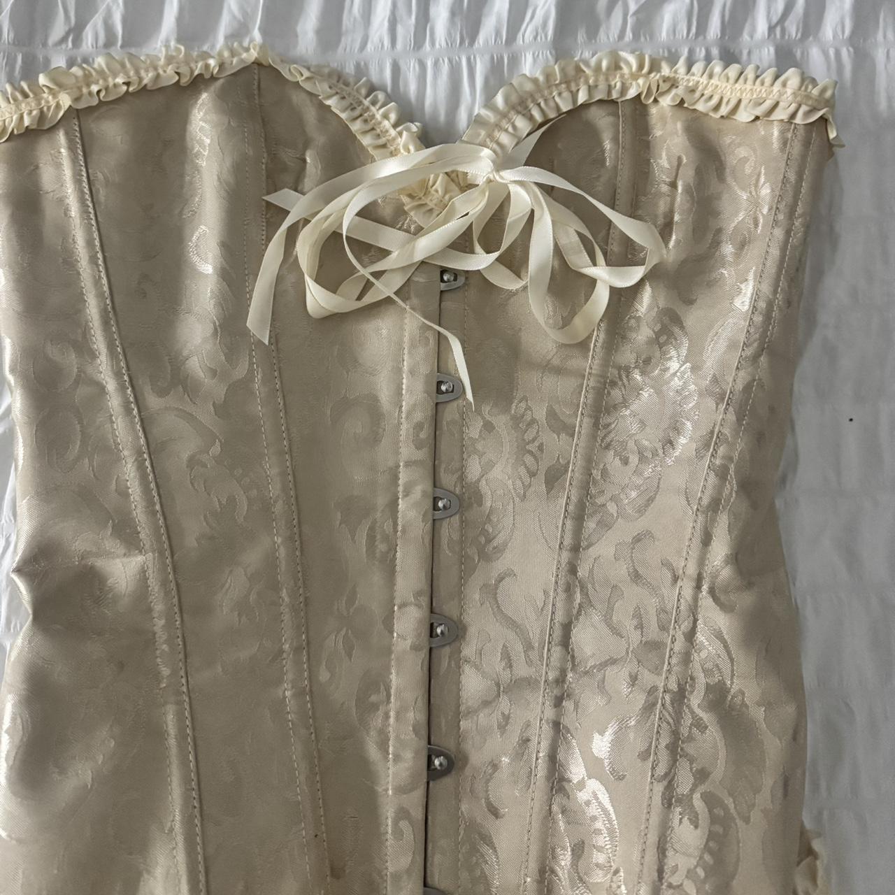gold lace up halloween corset paid £20 worn once for... | Depop