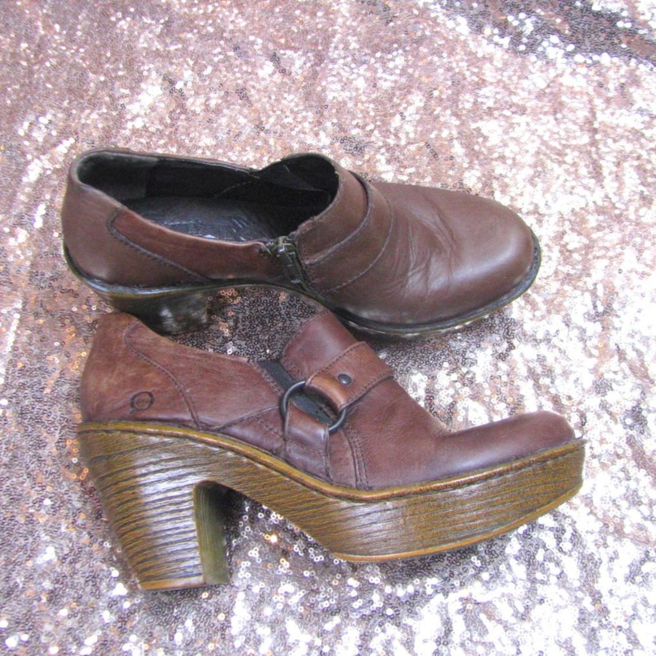 Cottagecore clogs Born leather clogs Y2K retro Born... - Depop