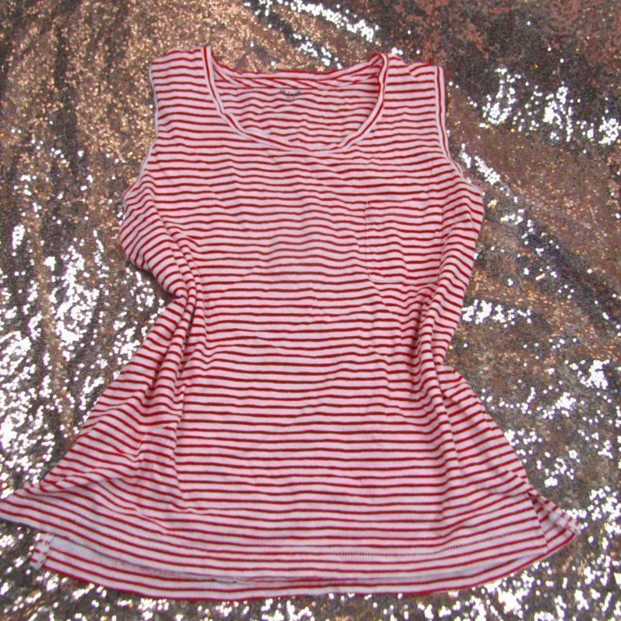 Madewell preppy red and white striped top S Very... - Depop