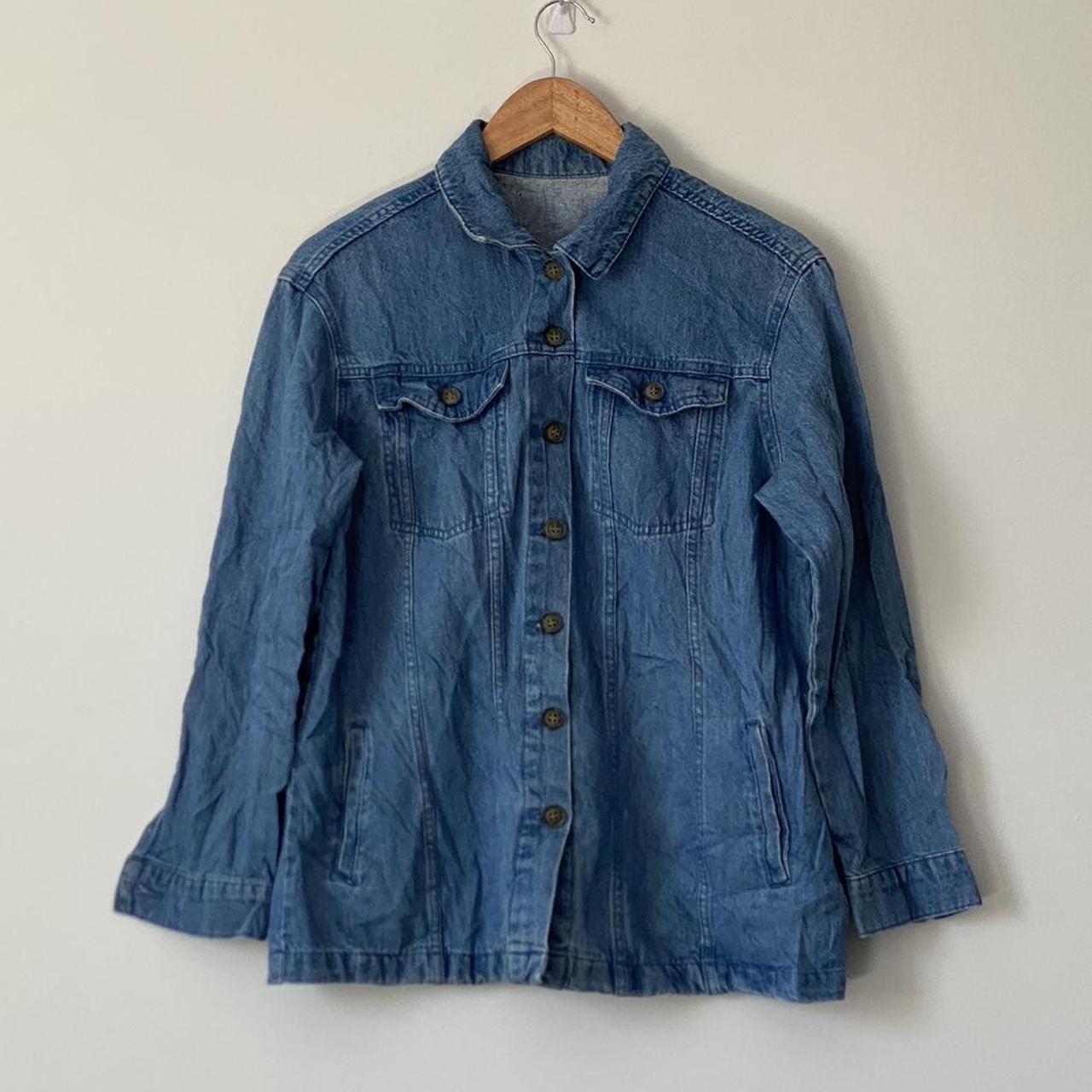 Vintage long sleeve denim button up/light jacket, no... - Depop