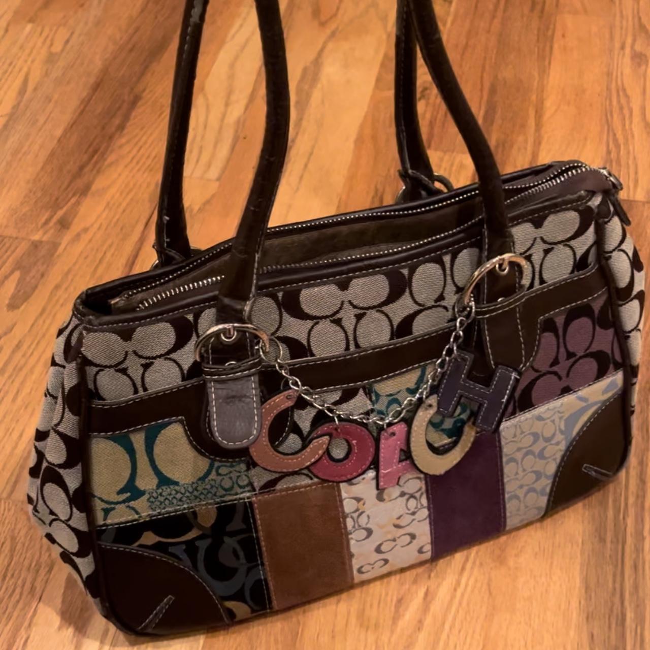 Vintage coach monogram bag with rainbow coach letter... - Depop