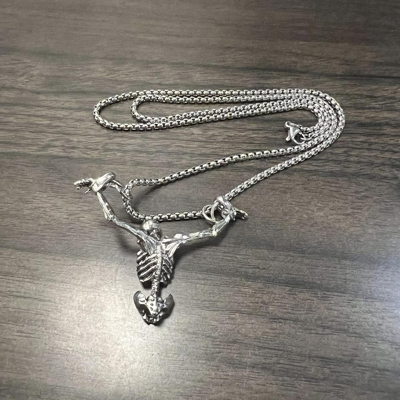 skeleton chain gothic pendant chain 💀⛓️💿 *can bundle... - Depop