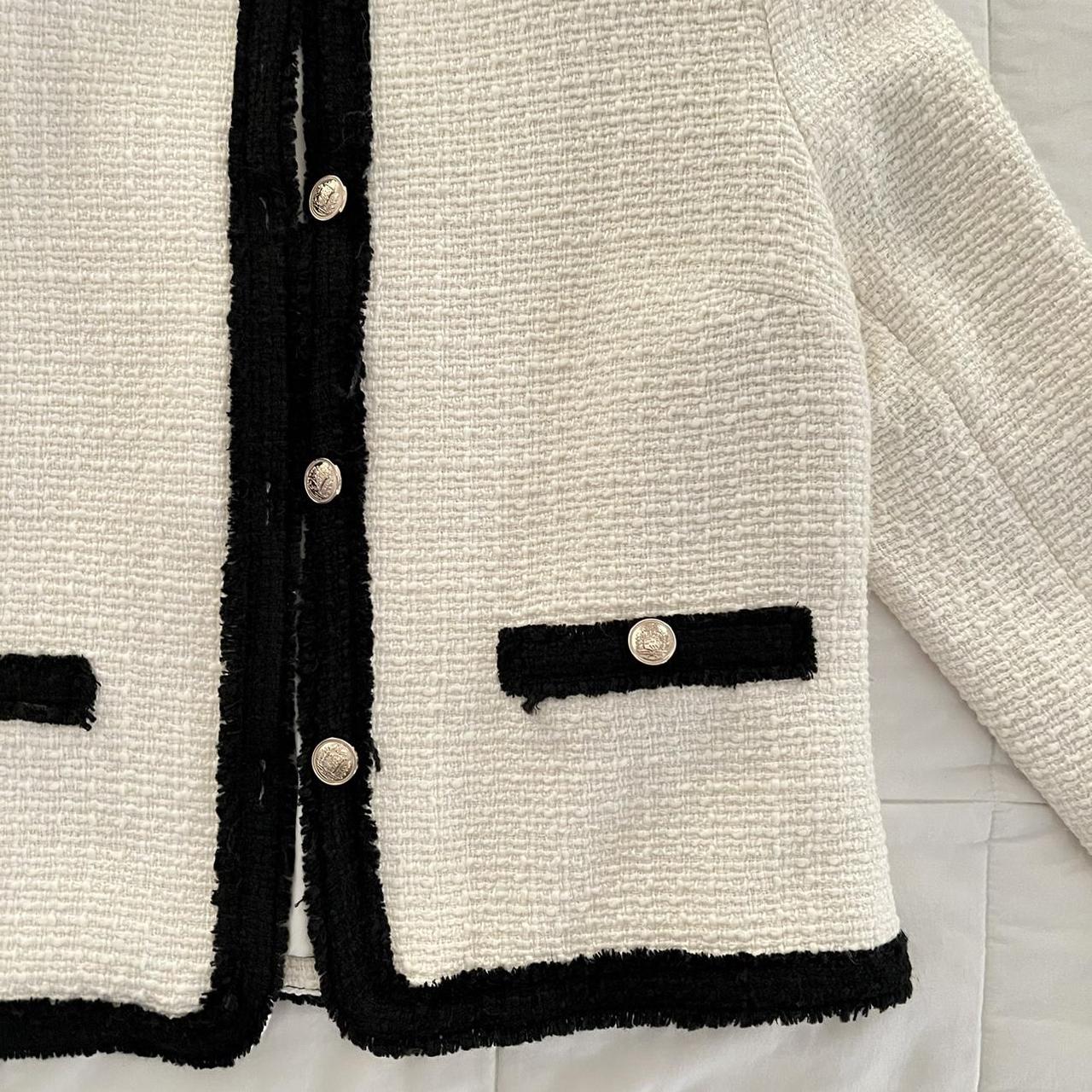 Women's Black and White Jacket | Depop