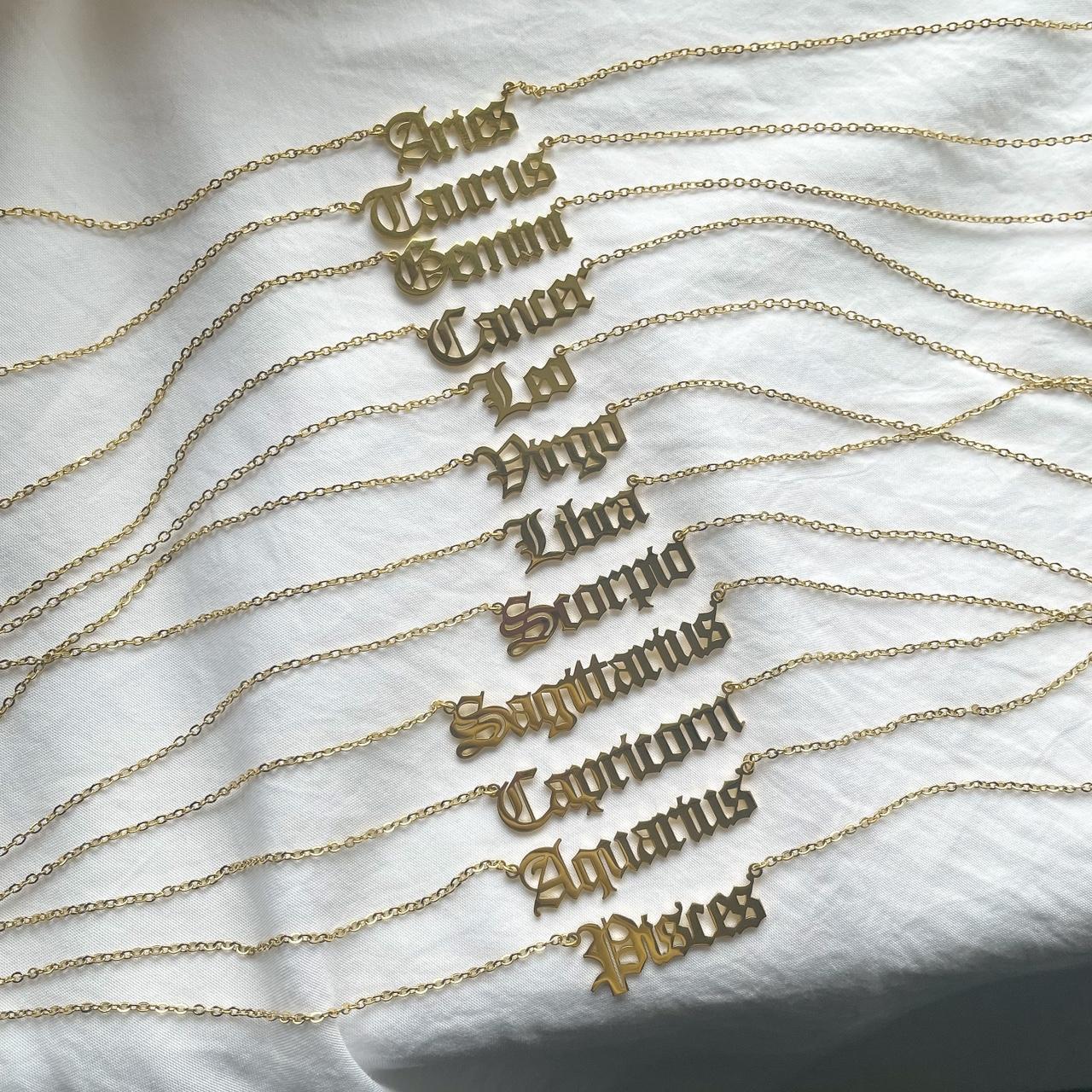 Gold zodiac star sign chain / necklace (please... - Depop