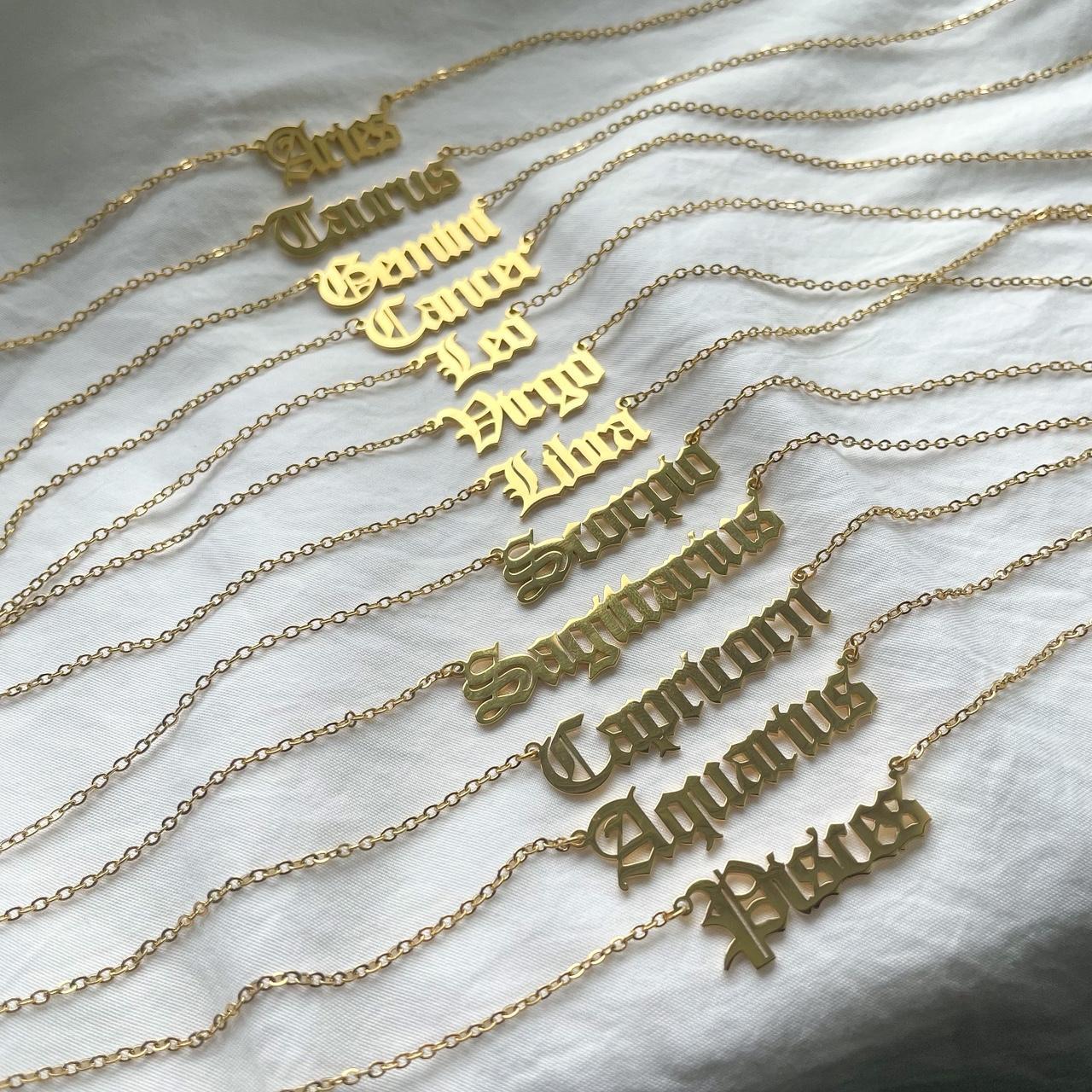 Gold zodiac star sign chain / necklace (please... - Depop