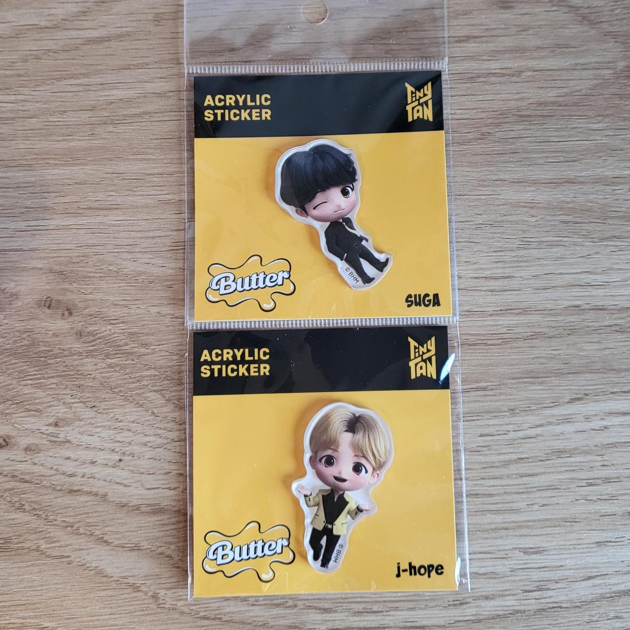 BTS Tiny Tan Butter Acrylic Stickers, Suga and... - Depop