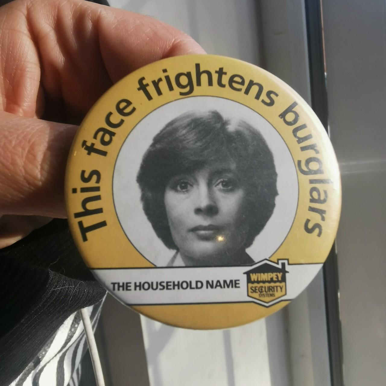 Vintage 80's quirky badge wimpy security... - Depop