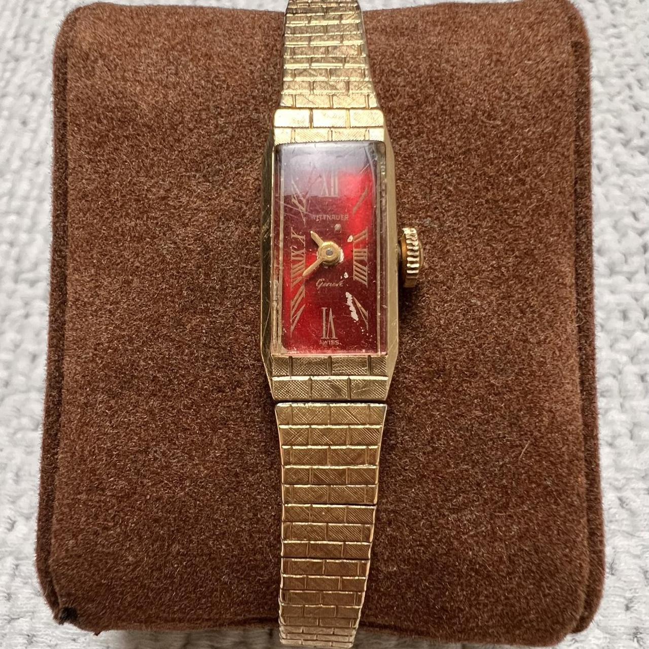 Vintage Gold Wittnauer - Bulova 10k gold watch - red... - Depop
