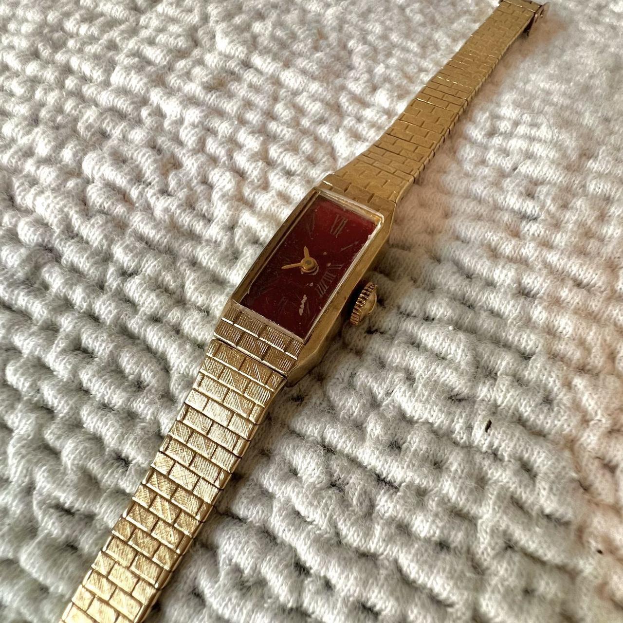 Vintage Gold Wittnauer - Bulova 10k gold watch - red... - Depop