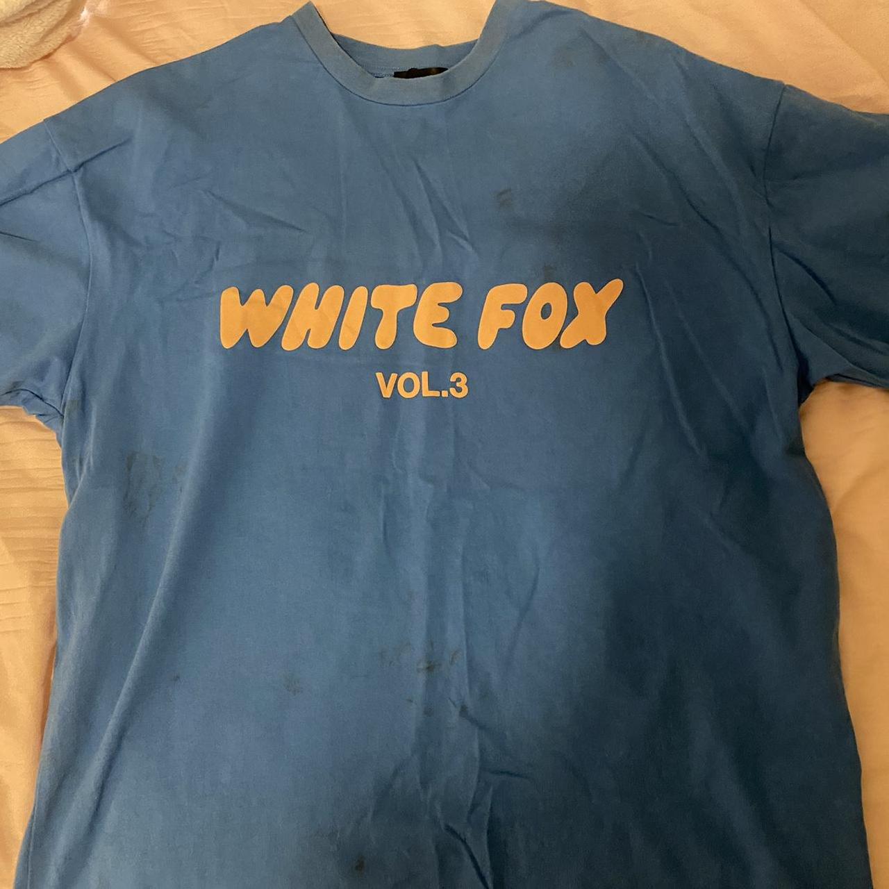 white fox vol.3 tee (blue and pink) (stains that may... | Depop