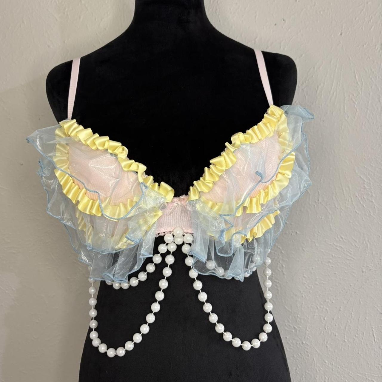 Here’s a very cute pink pastel bra top that I made... | Depop