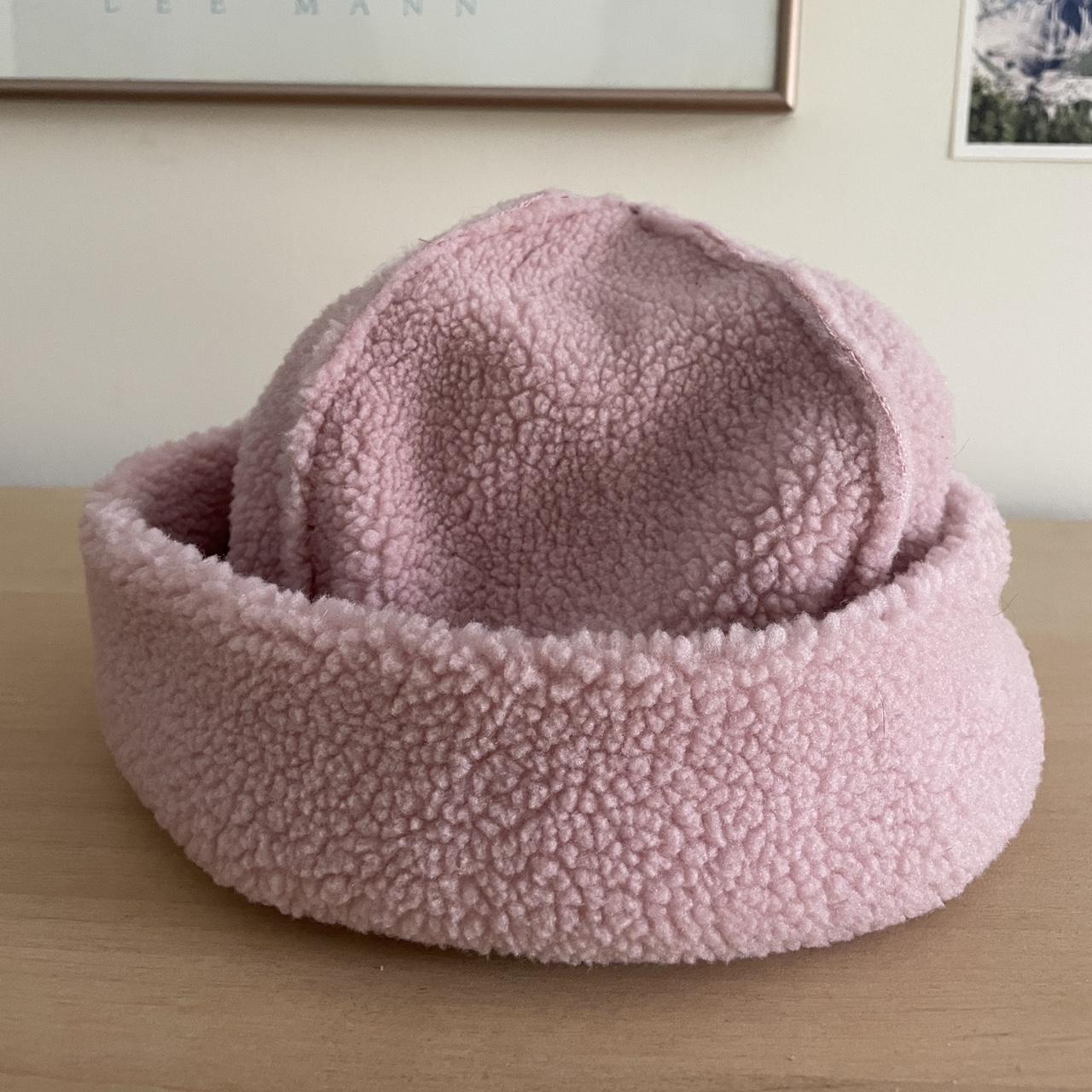 Handmade baby pink Sherpa hat Fits a larger head, so... - Depop