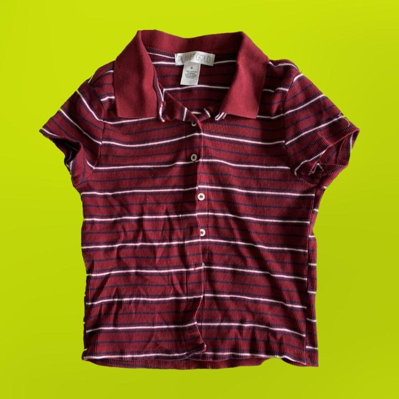 Red Stripped Crop Top Super Cute And Stretchy Depop