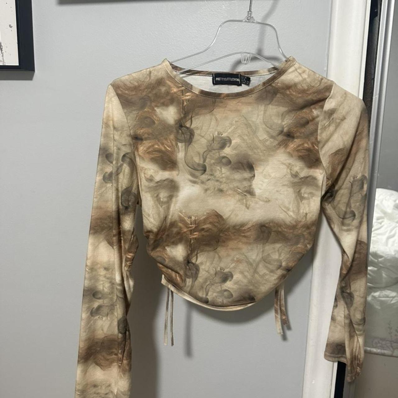 PLT tight long sleeve scrunched shirt! Fits tightly... - Depop