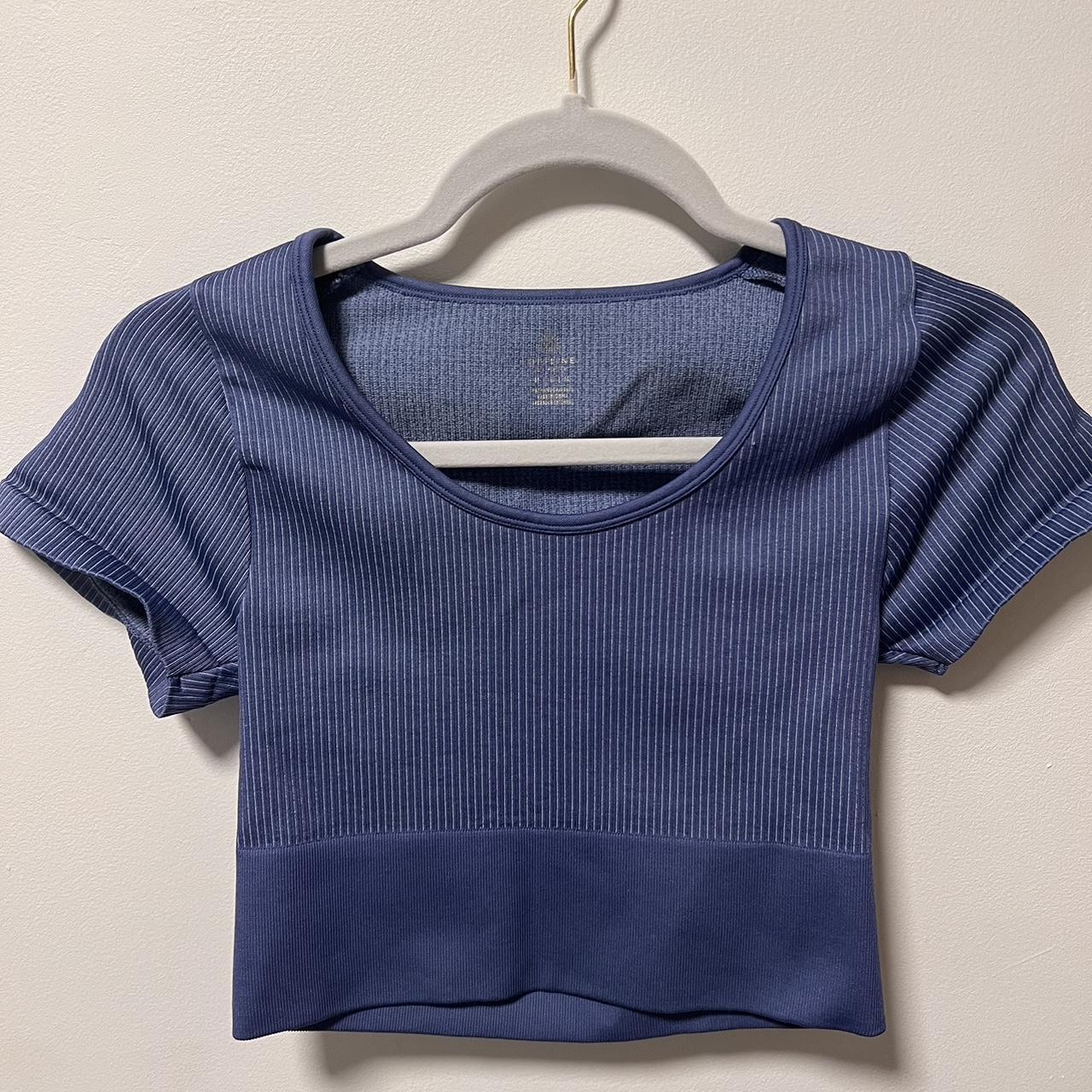 Blue Offline seamless workout top Size medium... - Depop