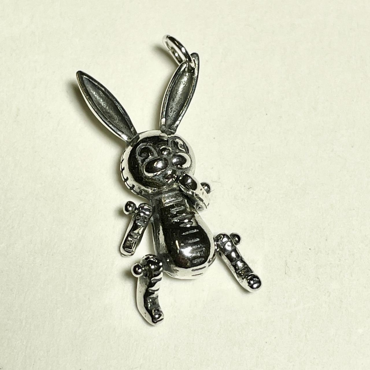silver bunny rabbit pendant * sterling silver... - Depop