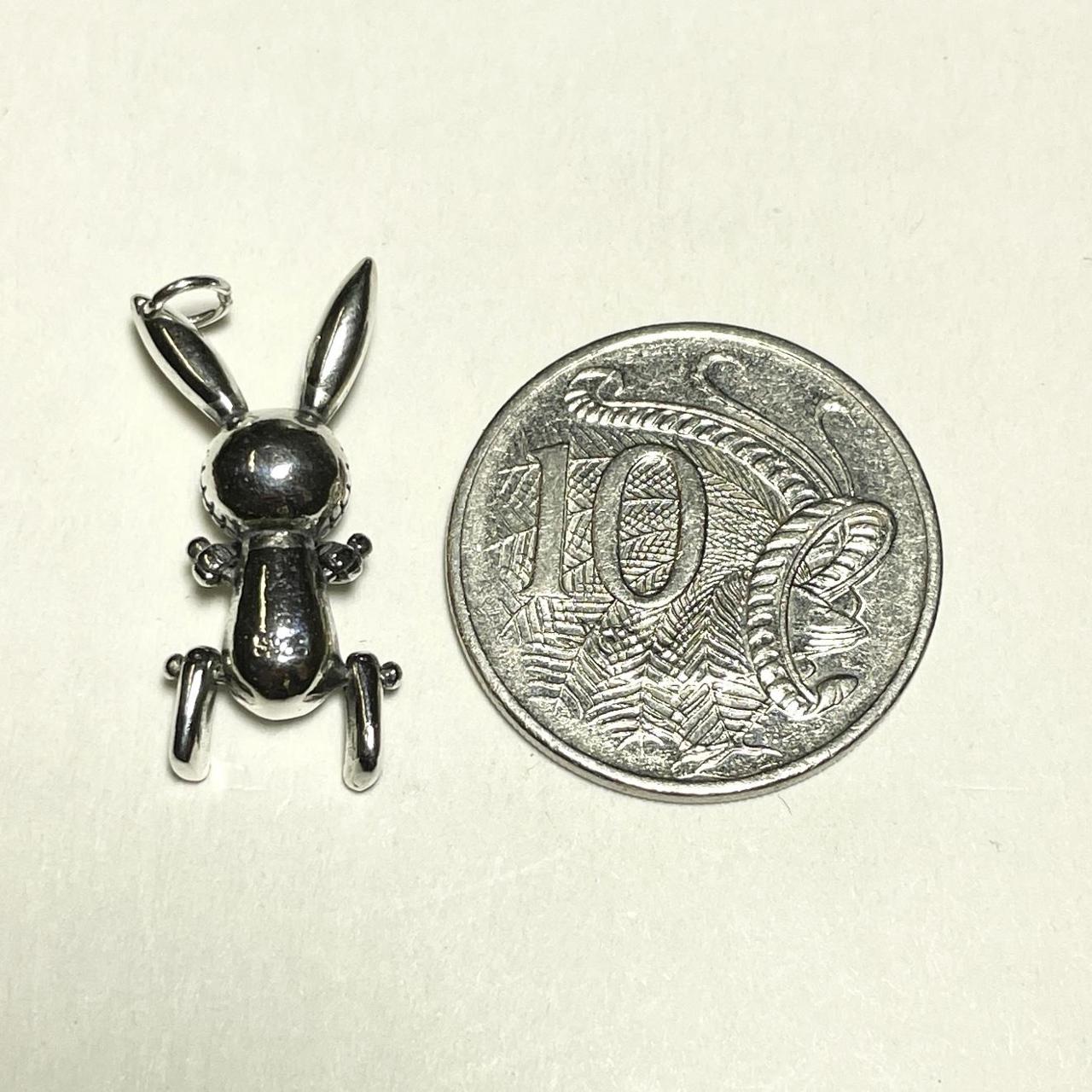 silver bunny rabbit pendant * sterling silver... - Depop