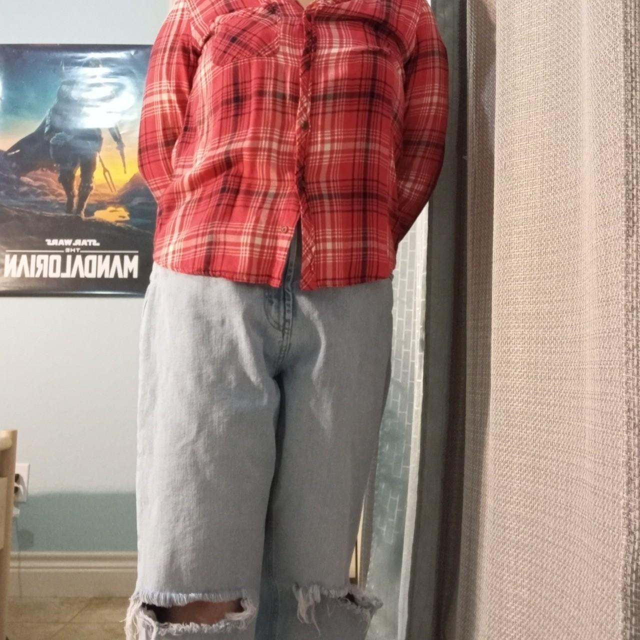 ♡Cute red plaid shirt♡ ♡Perfect for fall!♡ ♡Only... - Depop