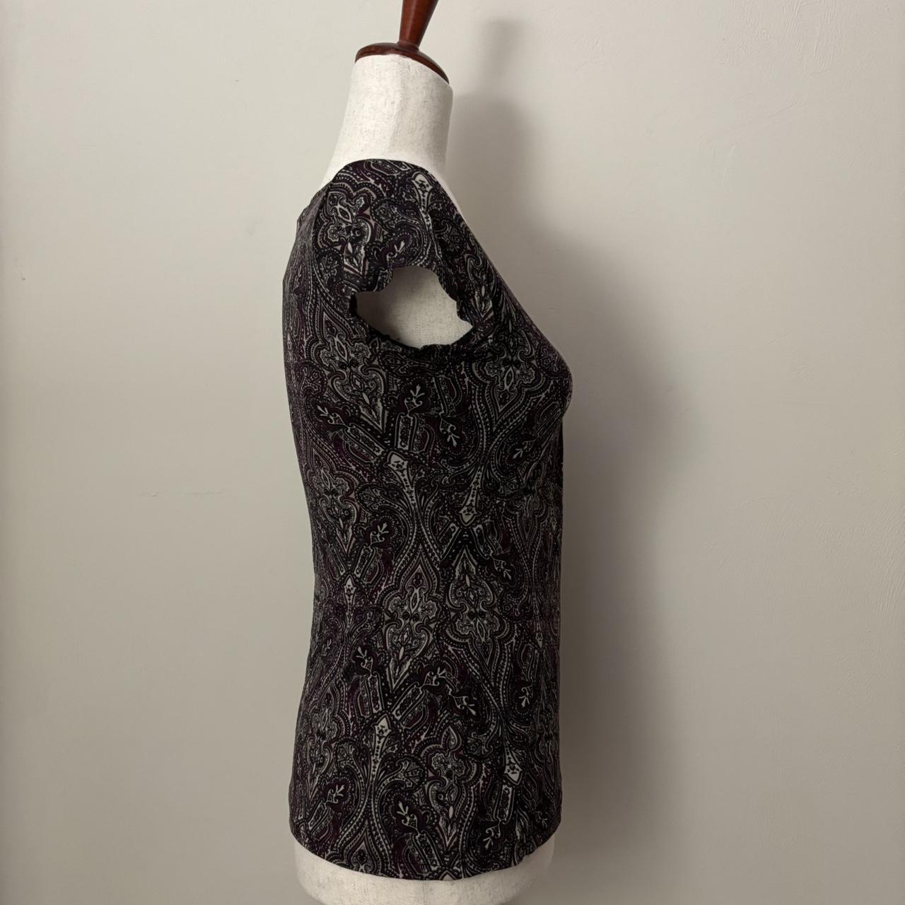 VINTAGE black gothic ornate paisley print short... - Depop