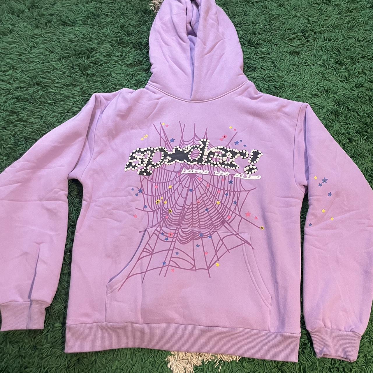 Sp5der Hoodie Purple Acai, Size Large. Brand New... - Depop