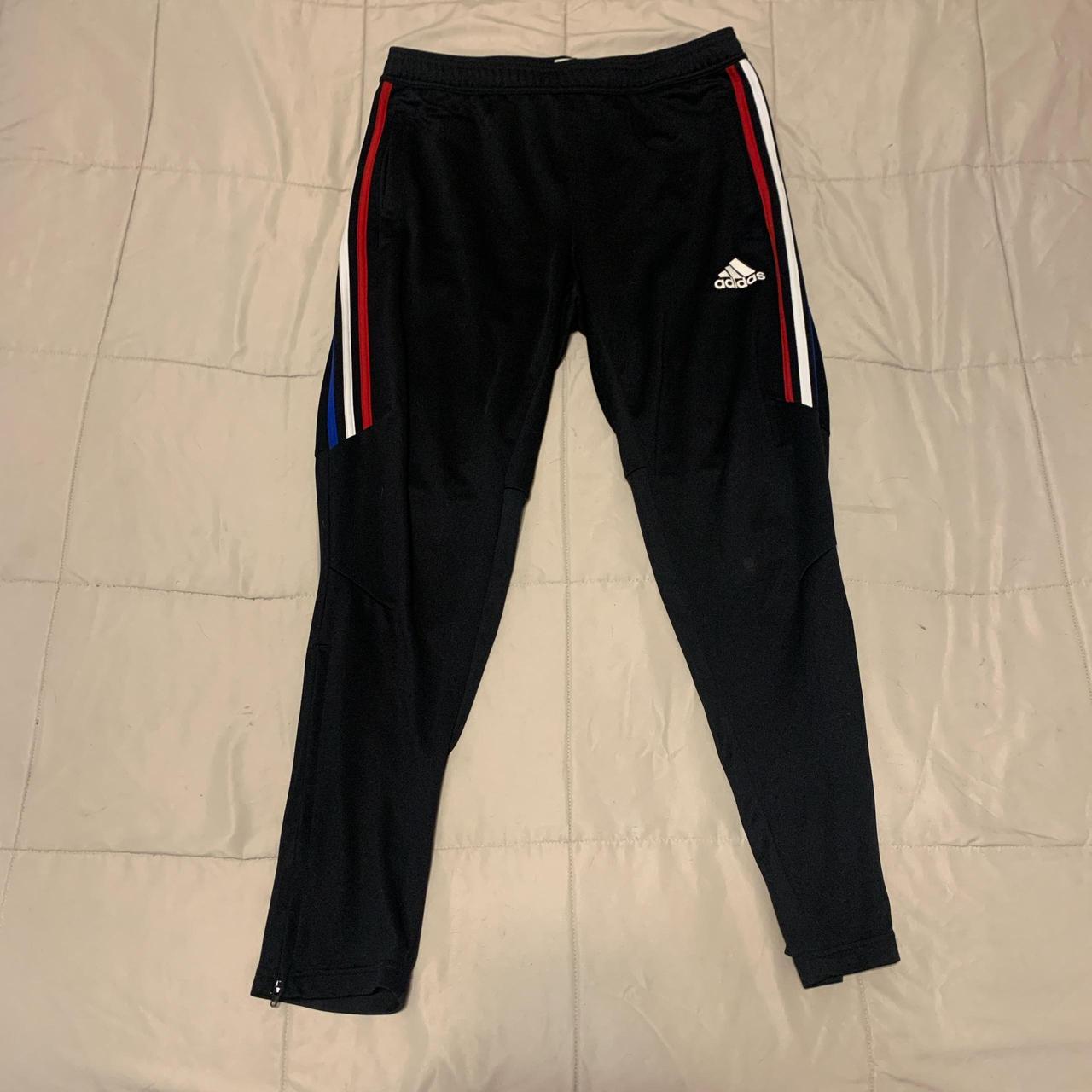 Adidas red white and blue striped tiro pants - Depop