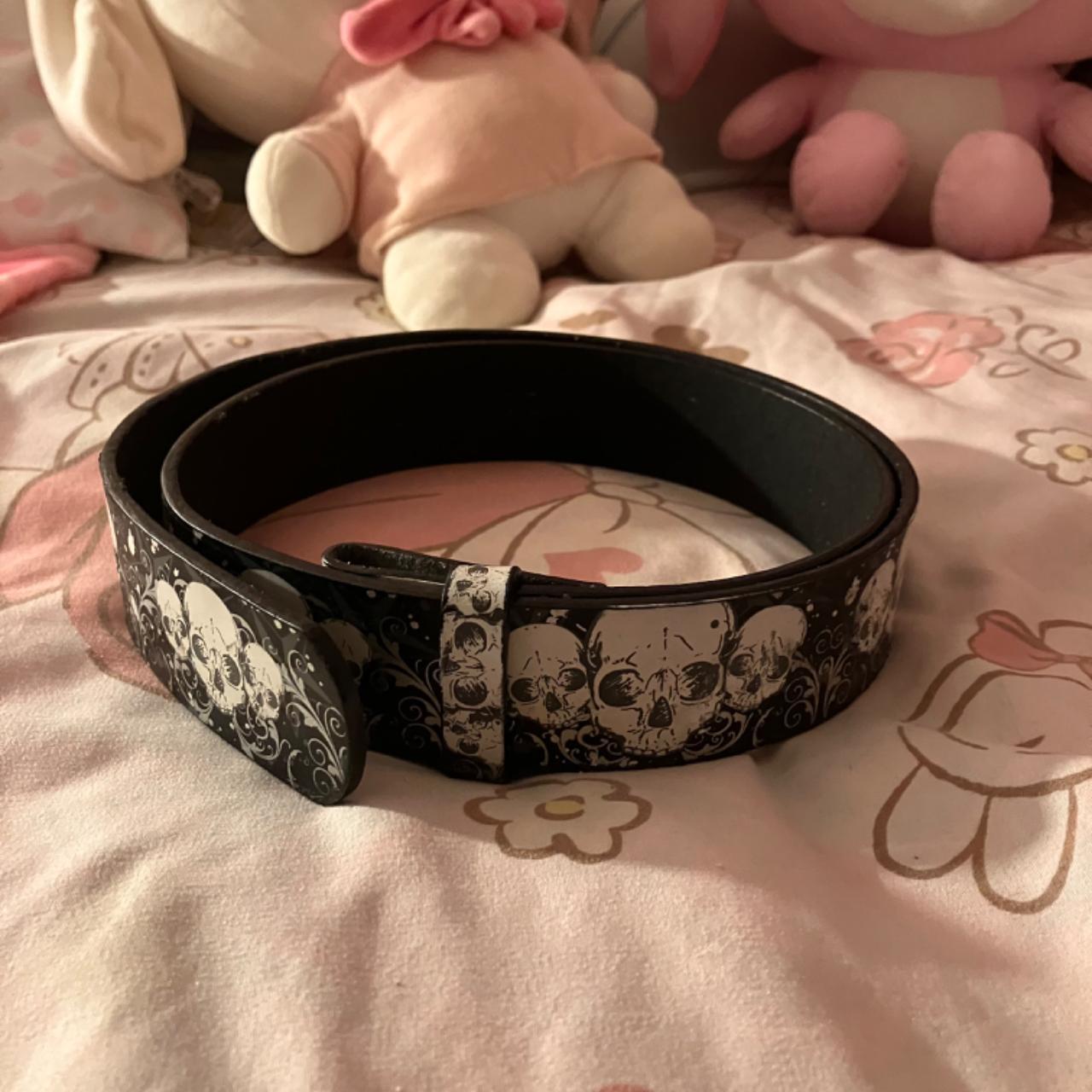 Emo Belt -Graphic Skull Belt -no buckle, few... - Depop