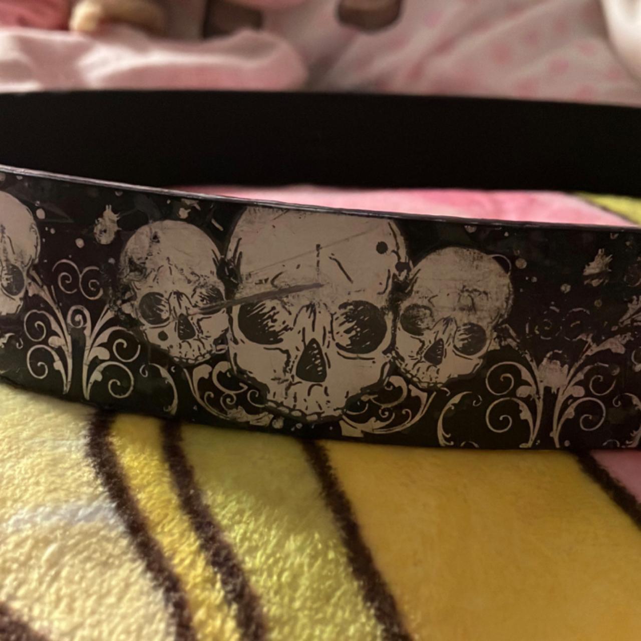 Emo Belt -Graphic Skull Belt -no buckle, few... - Depop