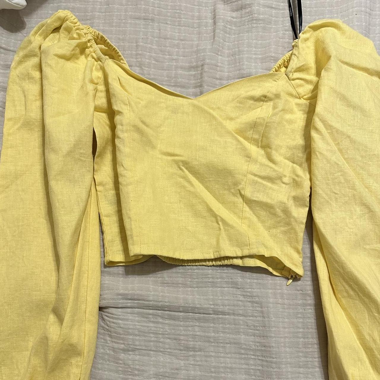 Yellow long sleeve top -forever 21 -size s -never... - Depop