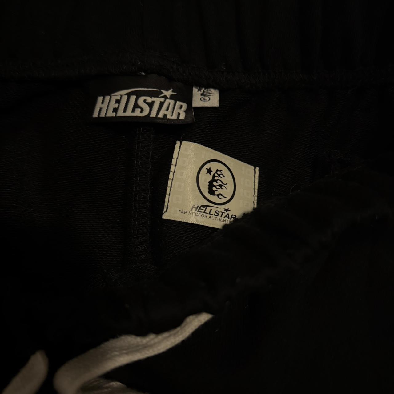 Hellstar black and white flare sweatpants - Depop