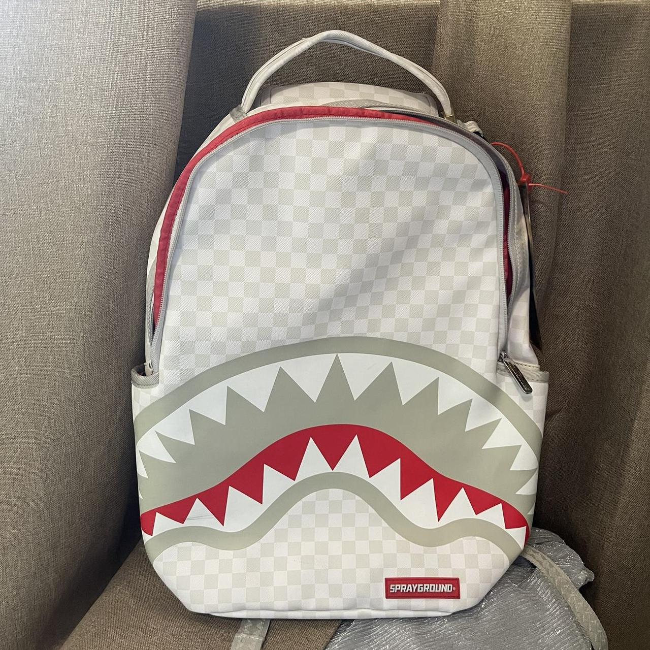 BRAND NEW Sprayground white vegan leather shark... - Depop