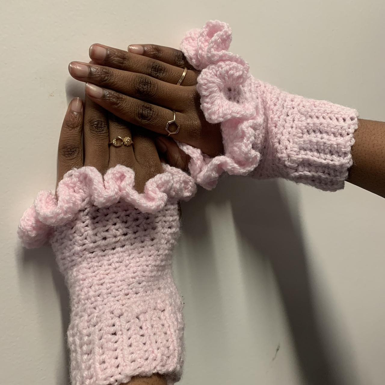 baby pink ruffled hand warmers🎀 handmade from 100%... - Depop