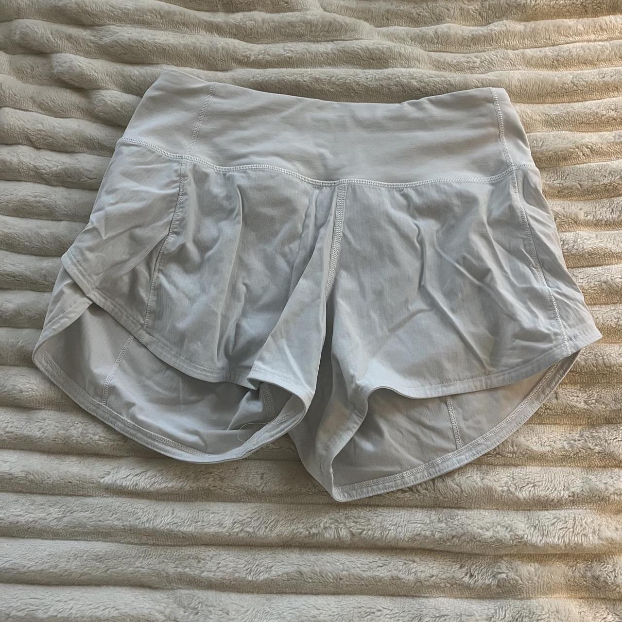 Lululemon, white, speed up shorts, mid rise, 2” | Depop