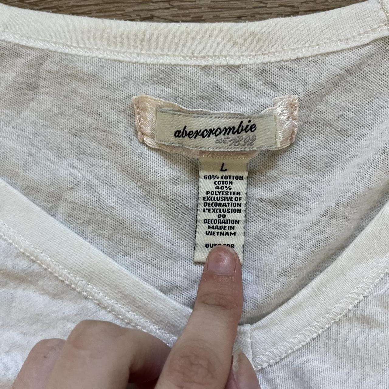 white abercrombie long sleeve vneck shirt brand:... - Depop