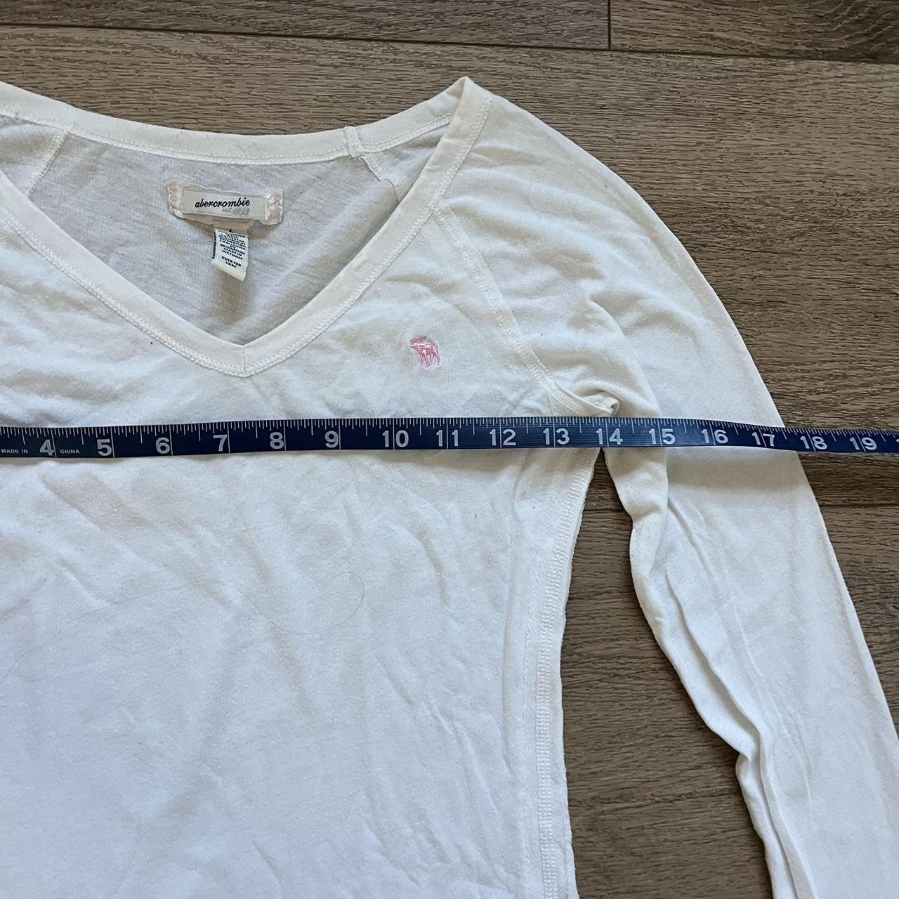white abercrombie long sleeve vneck shirt brand:... - Depop