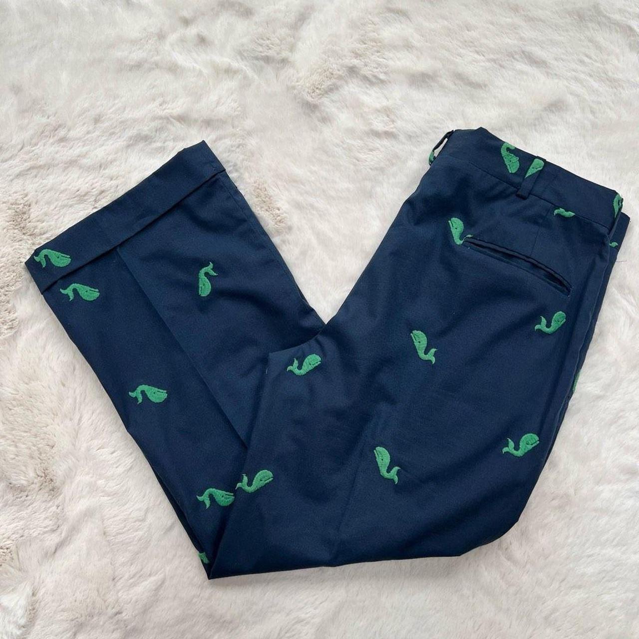 Vintage Whale Embroidered Pants Trousers Preppy... - Depop