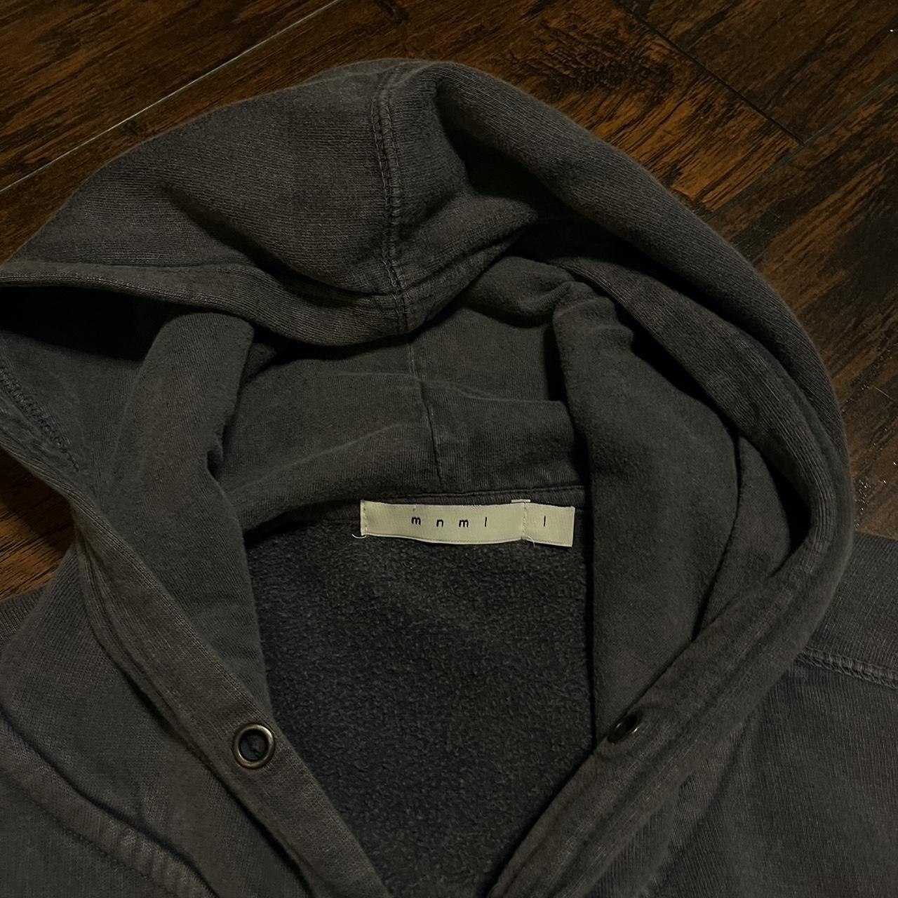 Mnml cropped grey washed hoodie - Depop