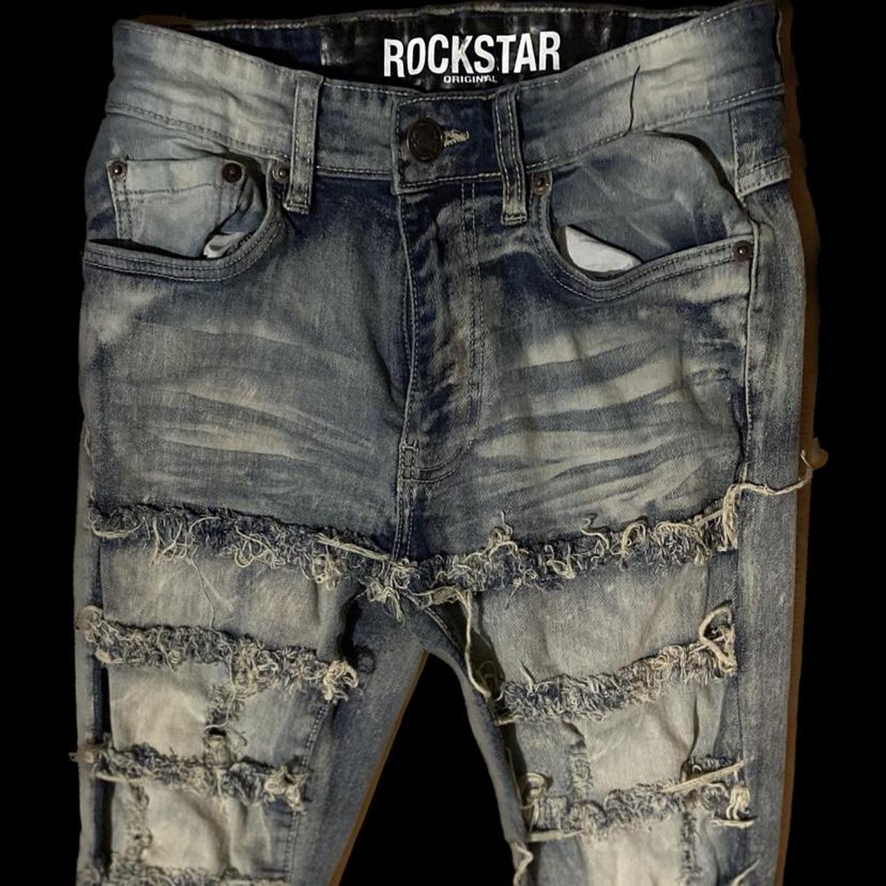 Super stacked Denim Rockstar brand jeans - Depop