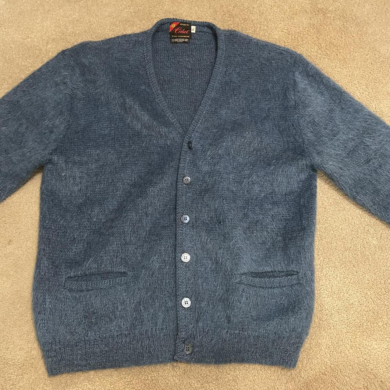 Blue Wool cardigan - Depop