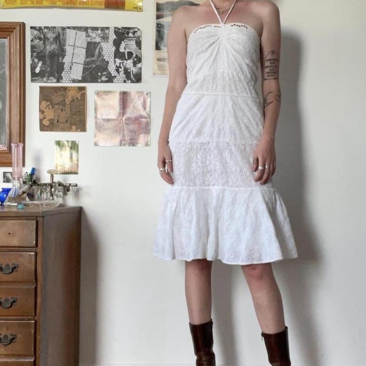 UNIF Women's White Dress | Depop