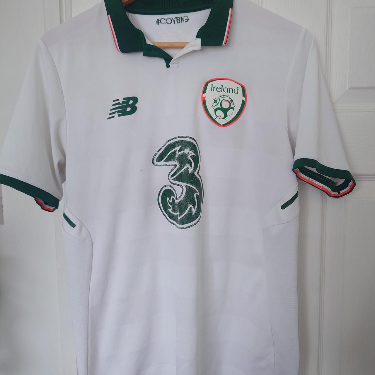 White New Balance Ireland 2016/2017 away football... | Depop