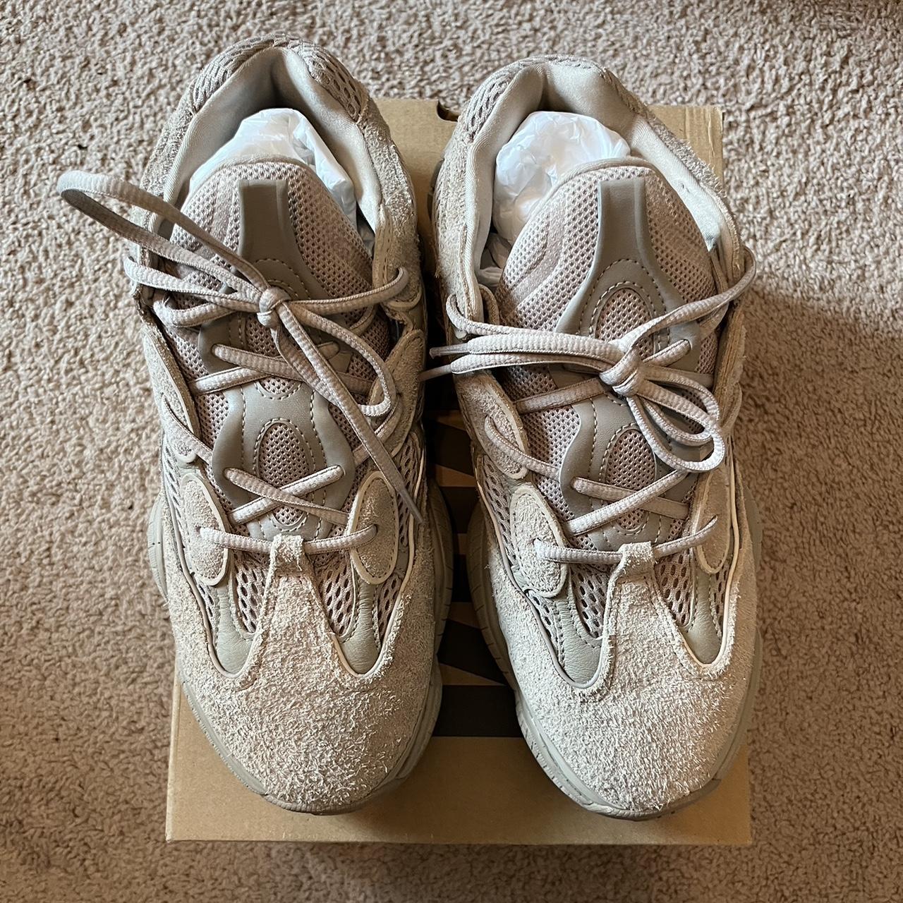 Yeezy Men's Tan and Cream Trainers | Depop