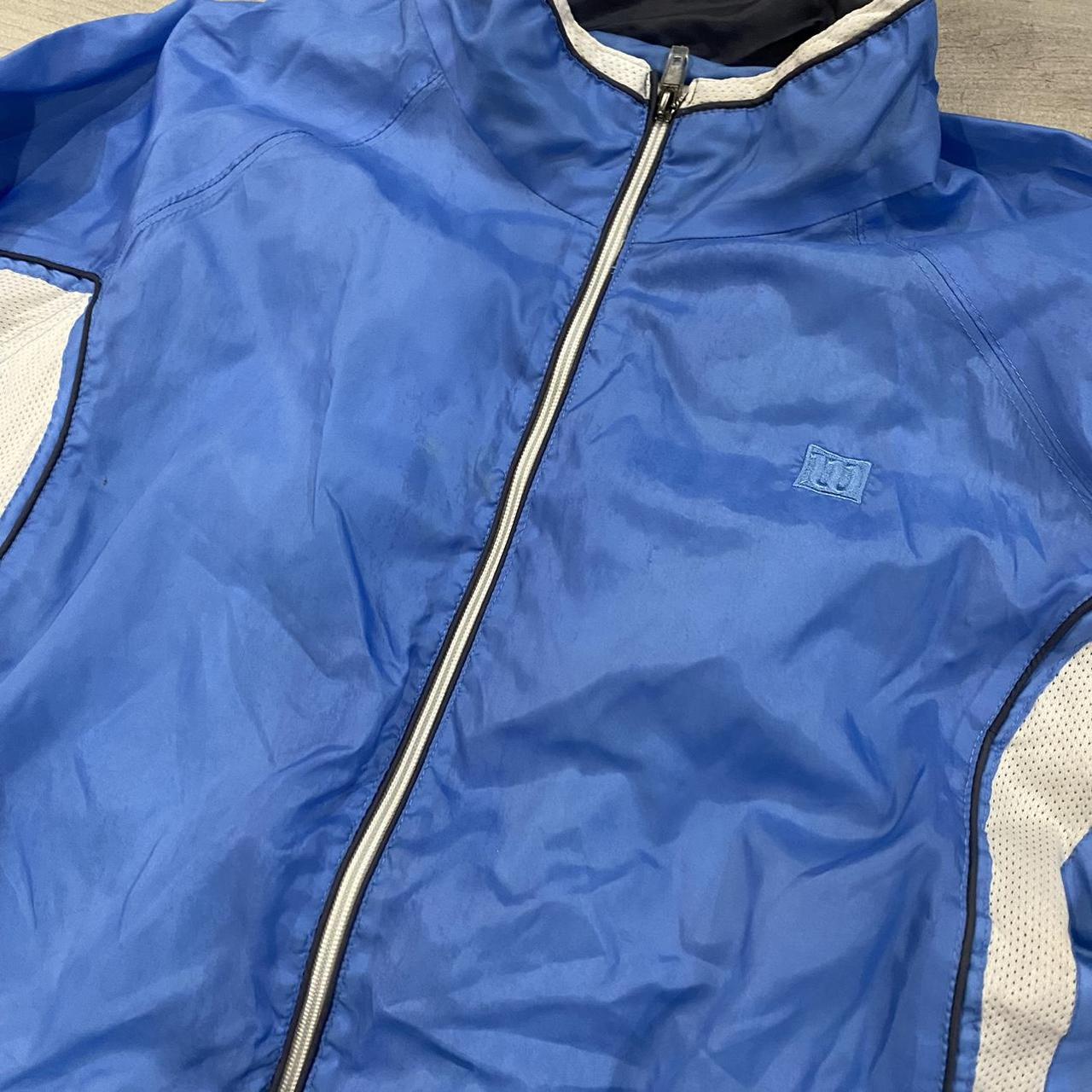 00’s Wilson Blue/White Windbreaker Size L - Depop