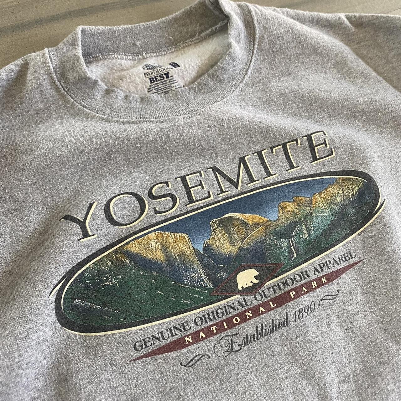 Fruit of the Loom Yosemite Grey Sweater Size L - Depop