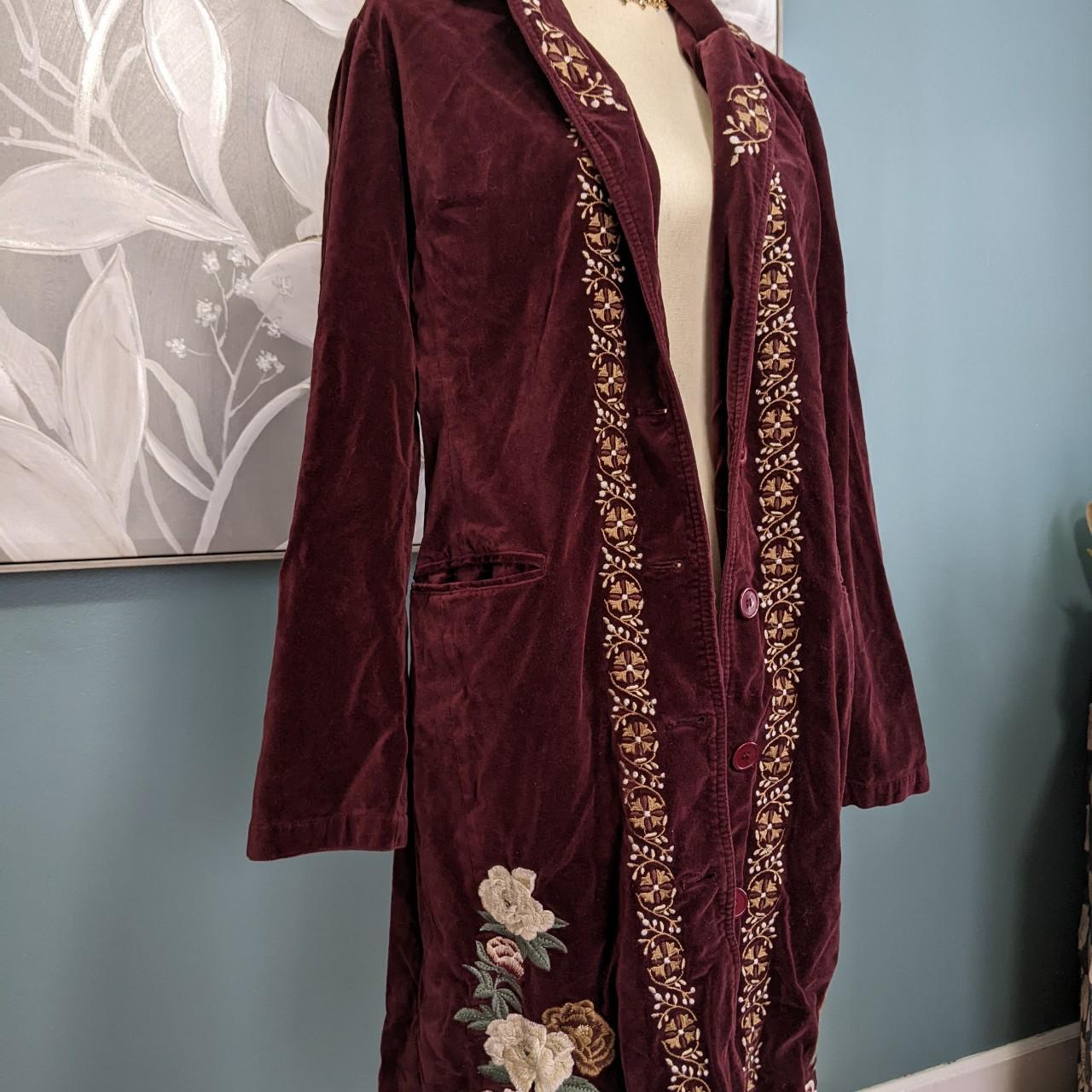 RARE Large velvet Johnny Was coat, excellent... - Depop