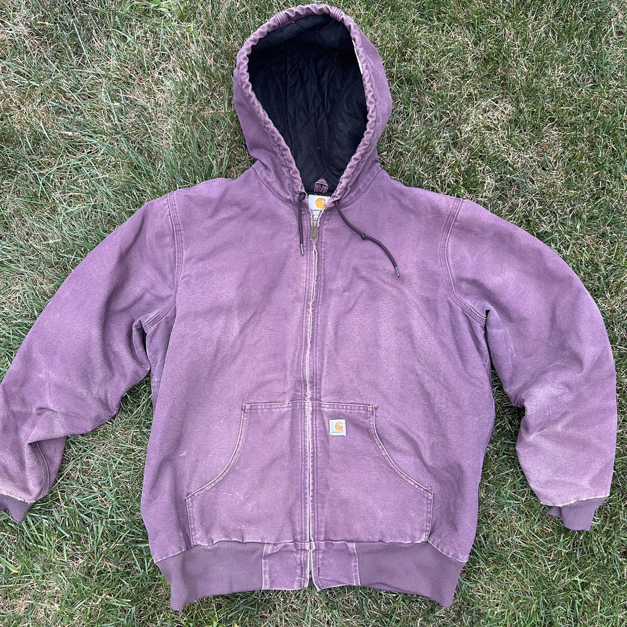 Carhartt purple jacket- crazy cool fade - Depop