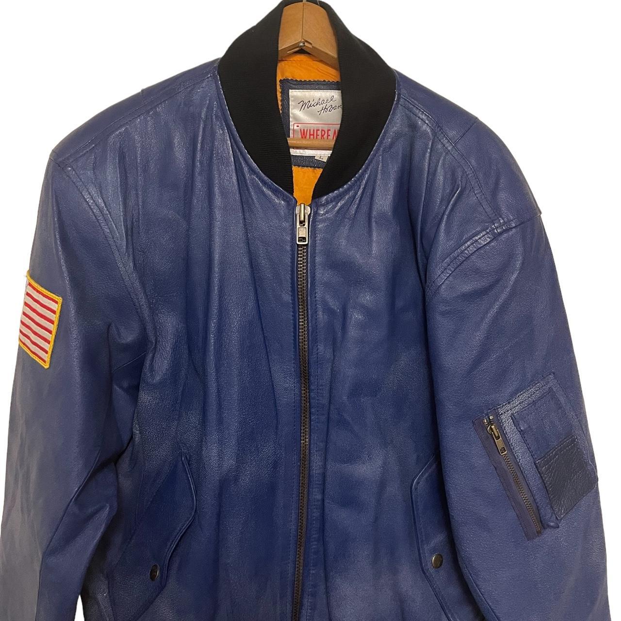 Vintage United States Navy leather bomber jacket ... - Depop